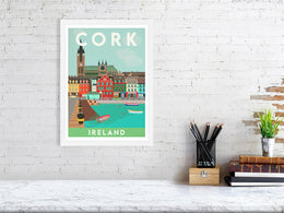 Travel poster of Cork, Ireland – SAX DOODLE TRAVEL ART