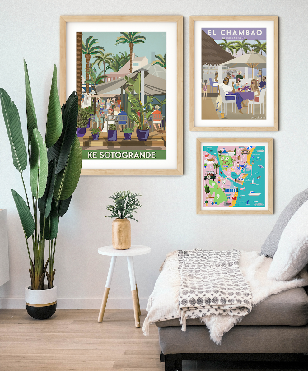 Sotogrande Map 20x20 – Travel art by SAX Doodle